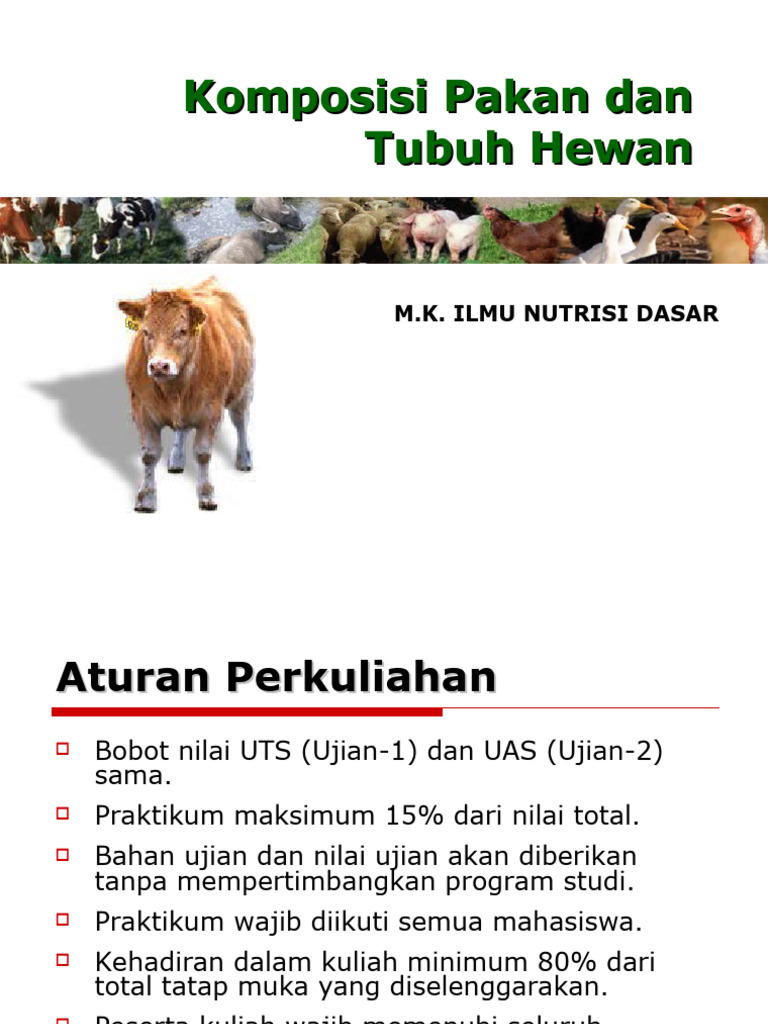 Nutrisi dan Komposisi Pakan Hewan | PDF