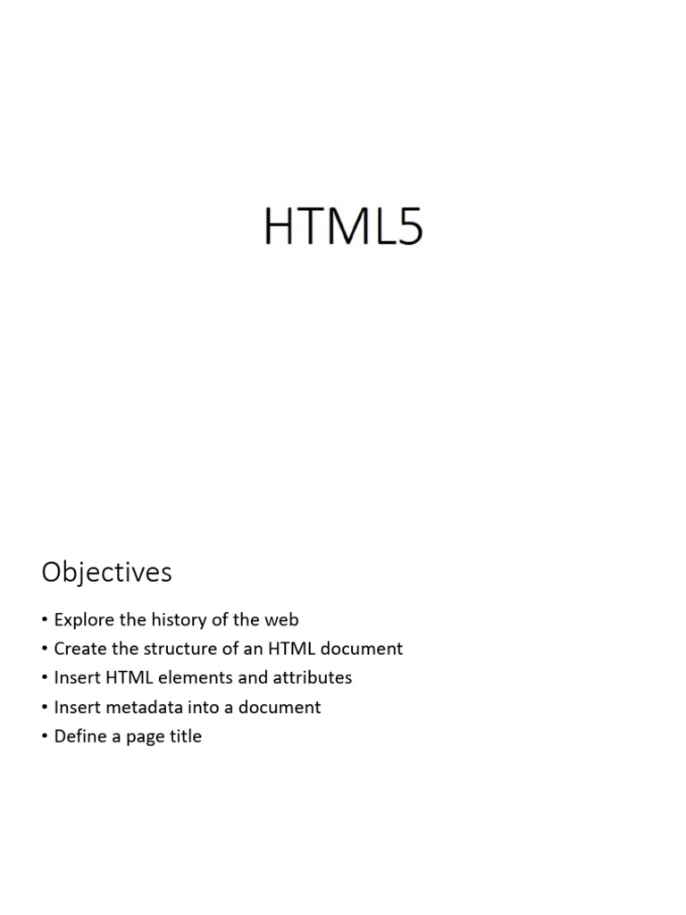 03 HTML5 Overview and Basic Tags | PDF | Html | Html Element