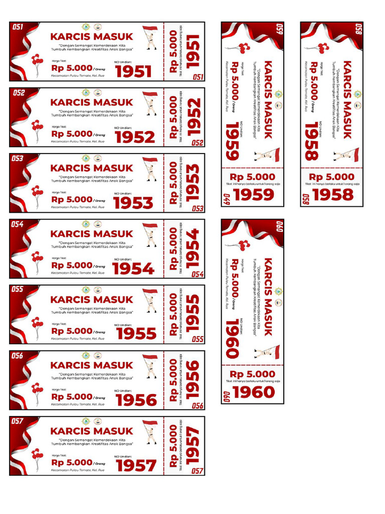150 Lembar Karcis | PDF