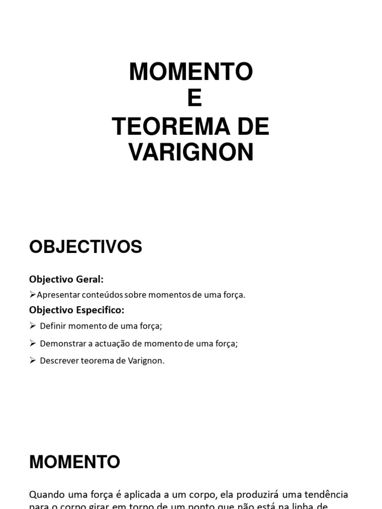 Momento e Teorema de Varignon | PDF