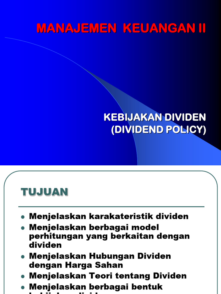 Kebijakan Dividen dan Dampaknya pada Saham | PDF | Bisnis | Pengelolaan ...