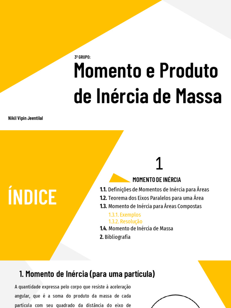 3o Grupo (Momento e Produto de Inercia de Massa) | PDF