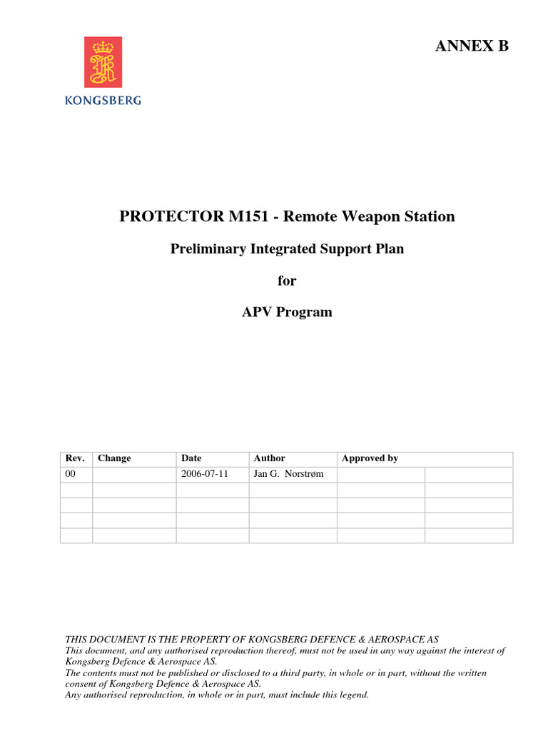 Kongsberg - 008 Annex B - Integrated Logistic Support | PDF | Reliability Engineering | Personal ...