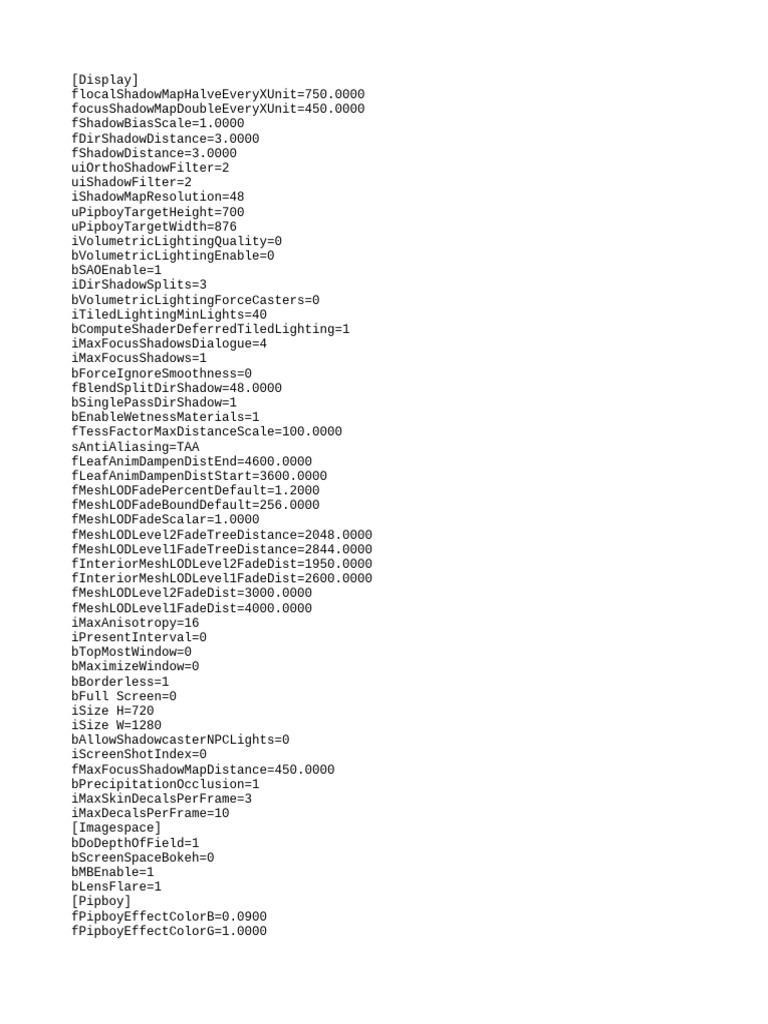 Fallout 4 Prefs 2 | PDF