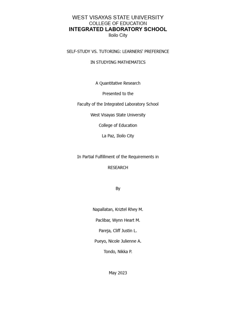 Self-Study-Research-3 | PDF