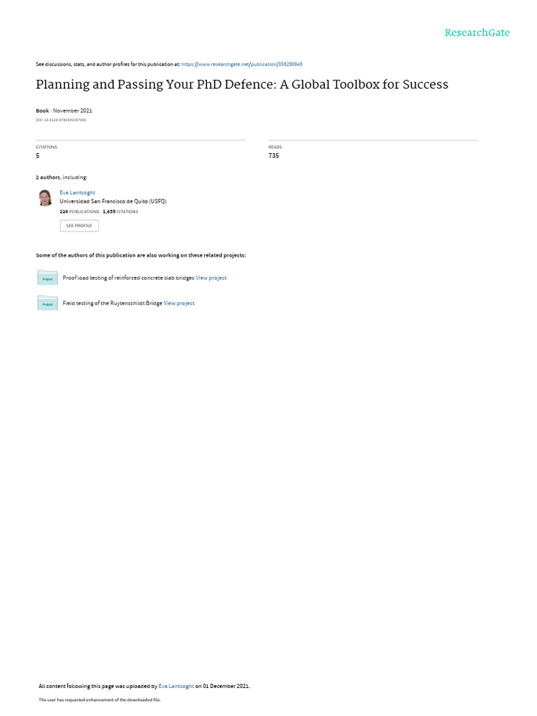 Planning and Passing Your PHD Defence A Global Too | PDF