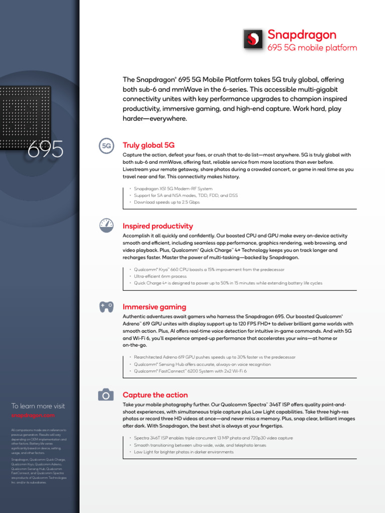 Product Brief - Snapdragon 695 5g Mobile Platform | PDF