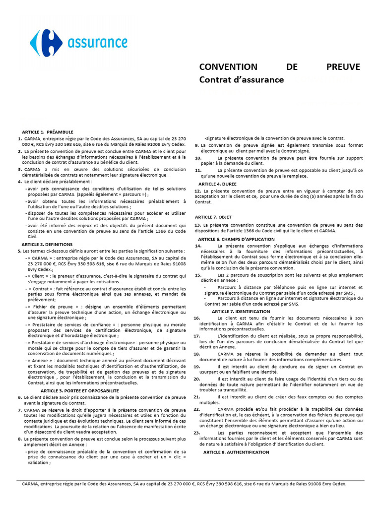 Convention de Preuve | PDF