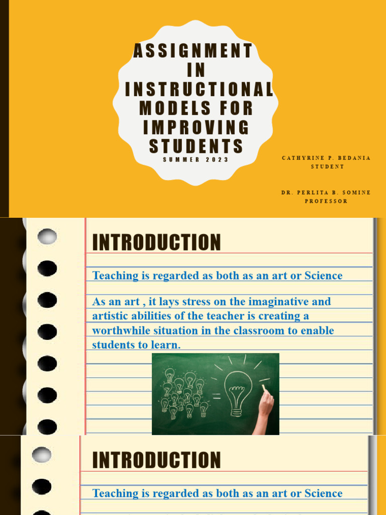 Instructional Principles and School Applications Assignment 1 | PDF ...