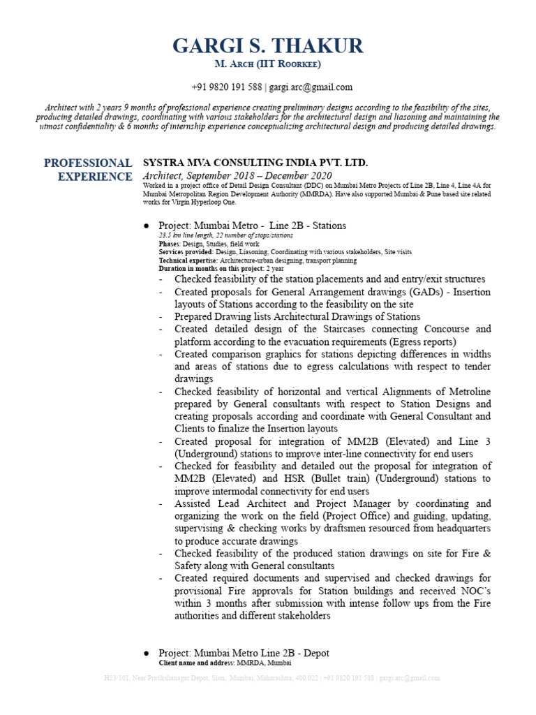 Gargi S Thakur - Simple CV | PDF