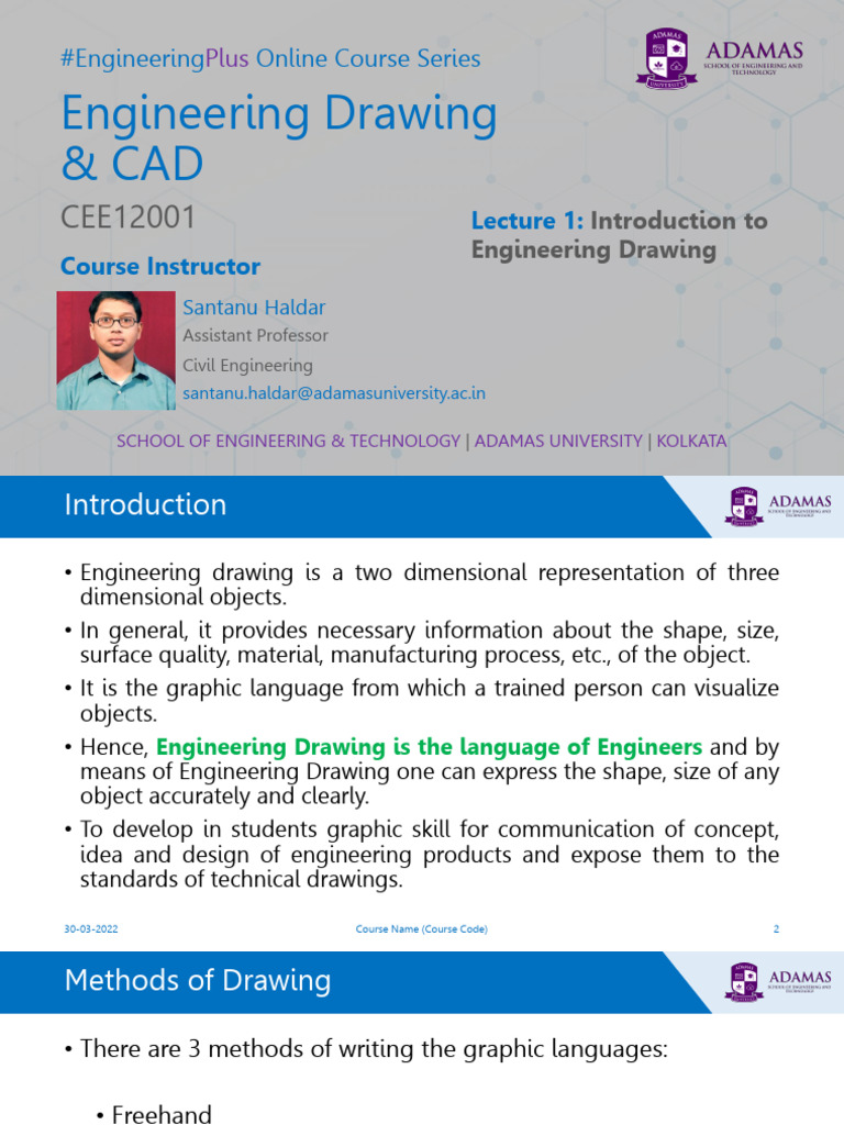 Engineering Drawing & CAD Course Guide | PDF | Teaching Methods ...