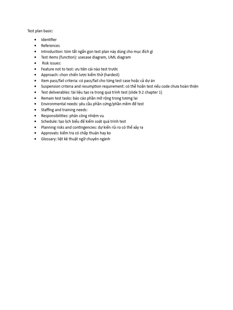Test Plan Basic | PDF