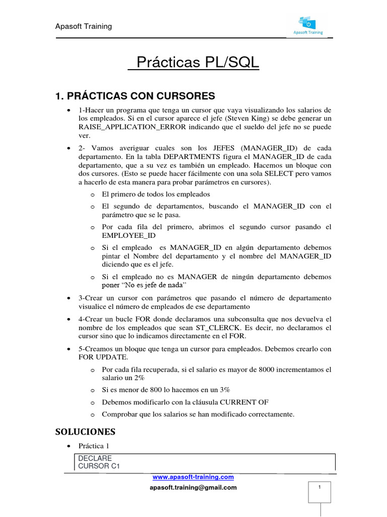 Practicas cursores | PDF | SQL | Desarrollo de software
