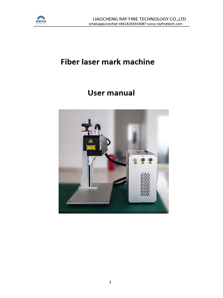Ray Fine 3D Fiber Laser User Manual | PDF