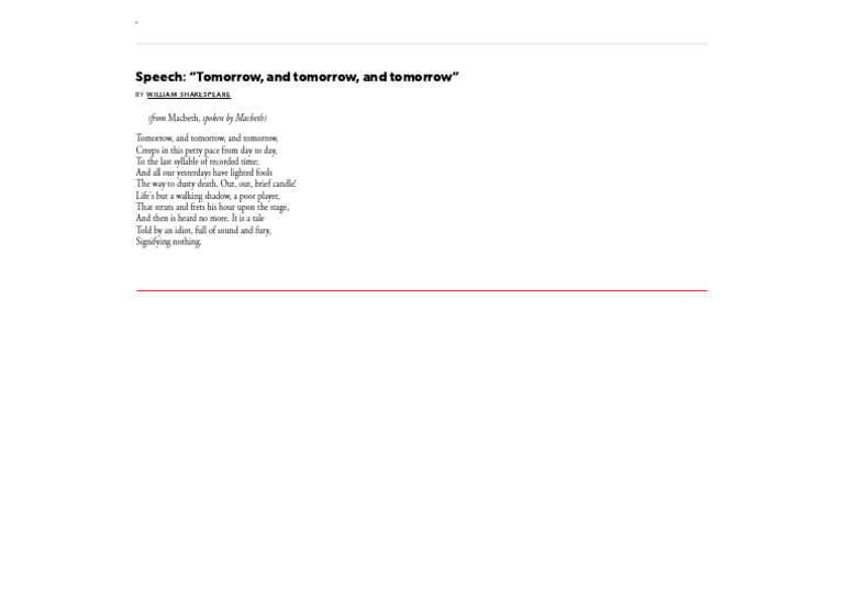 S6 - Tomorrow, and Tomorrow, and Tomorrow Macbeth in Macbeth | PDF ...
