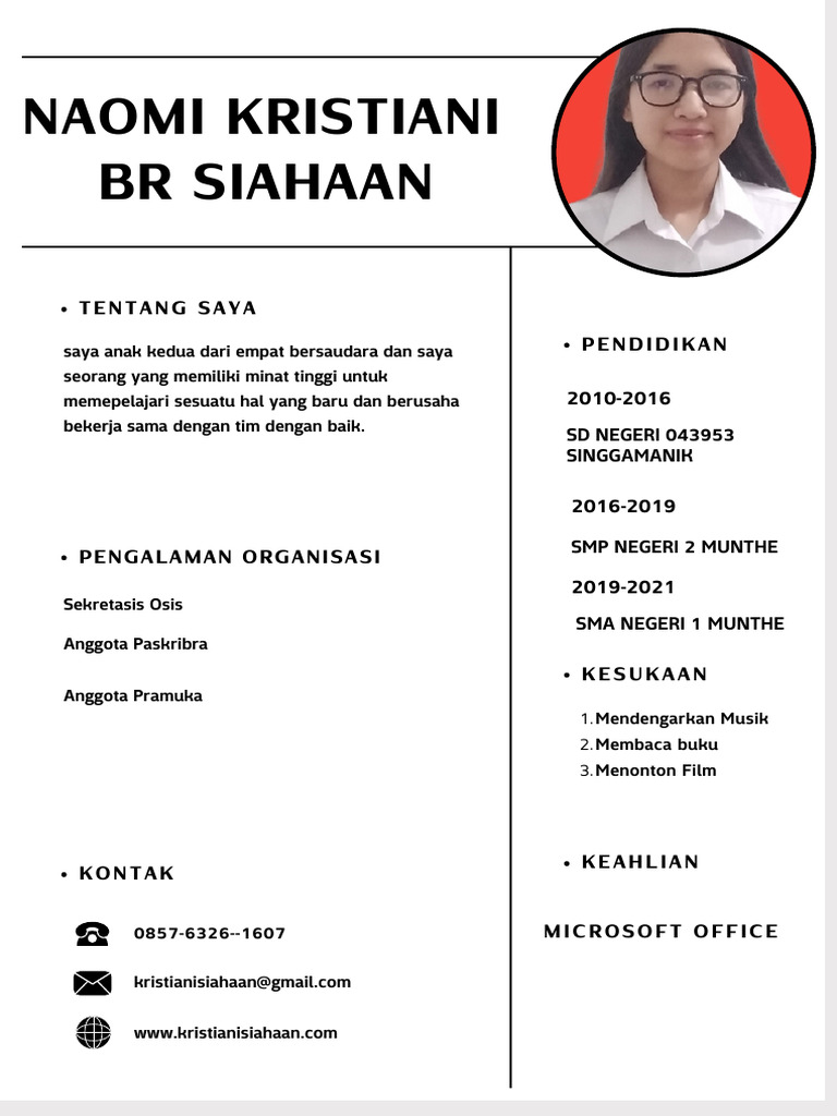 CV - Naomi Kristiani BR Siahaan | PDF