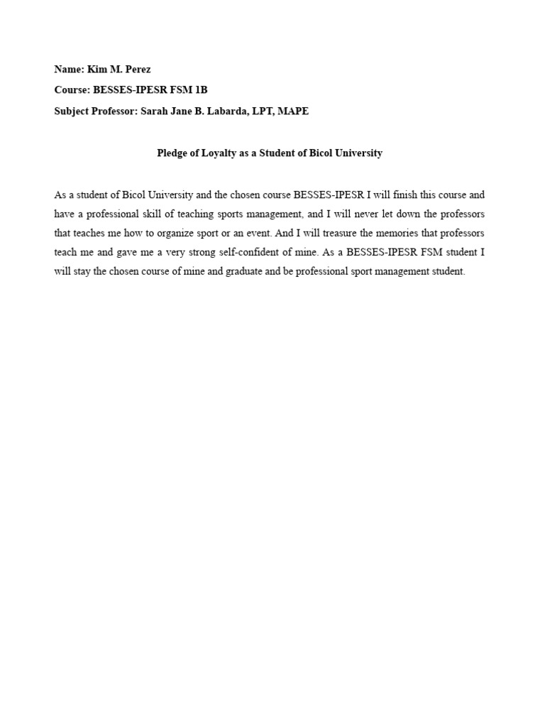 Pledge of Loyalty | PDF