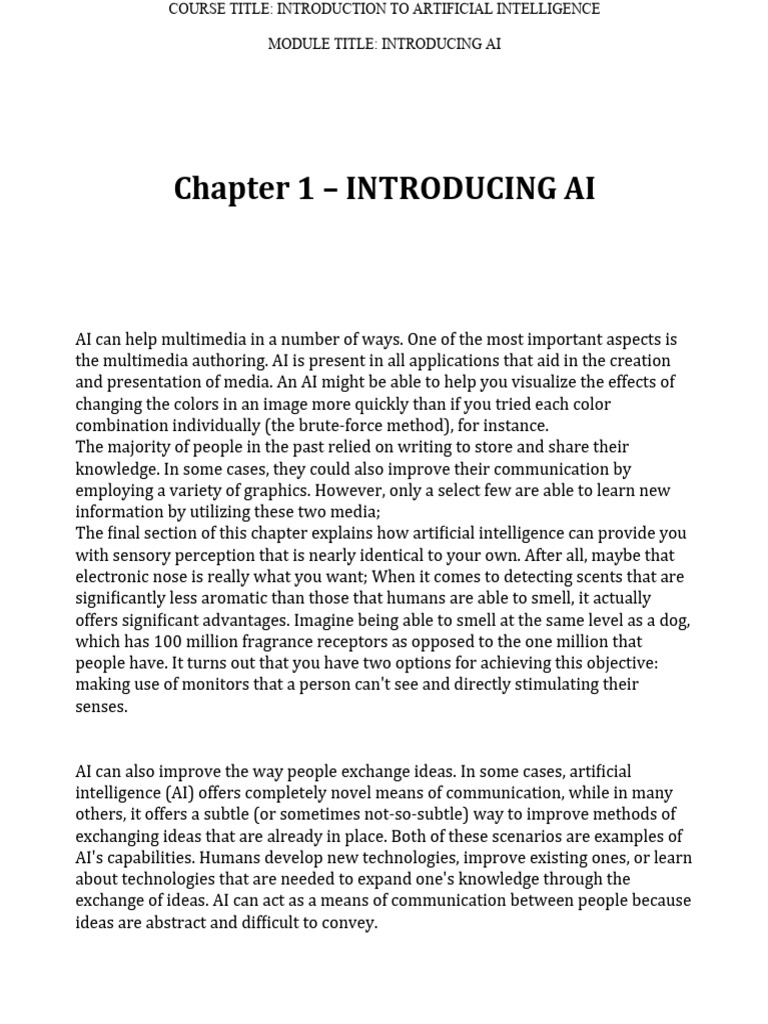 Week 1 Introduction To Artificial Intelligence Week 1 Pdf Artificial Intelligence