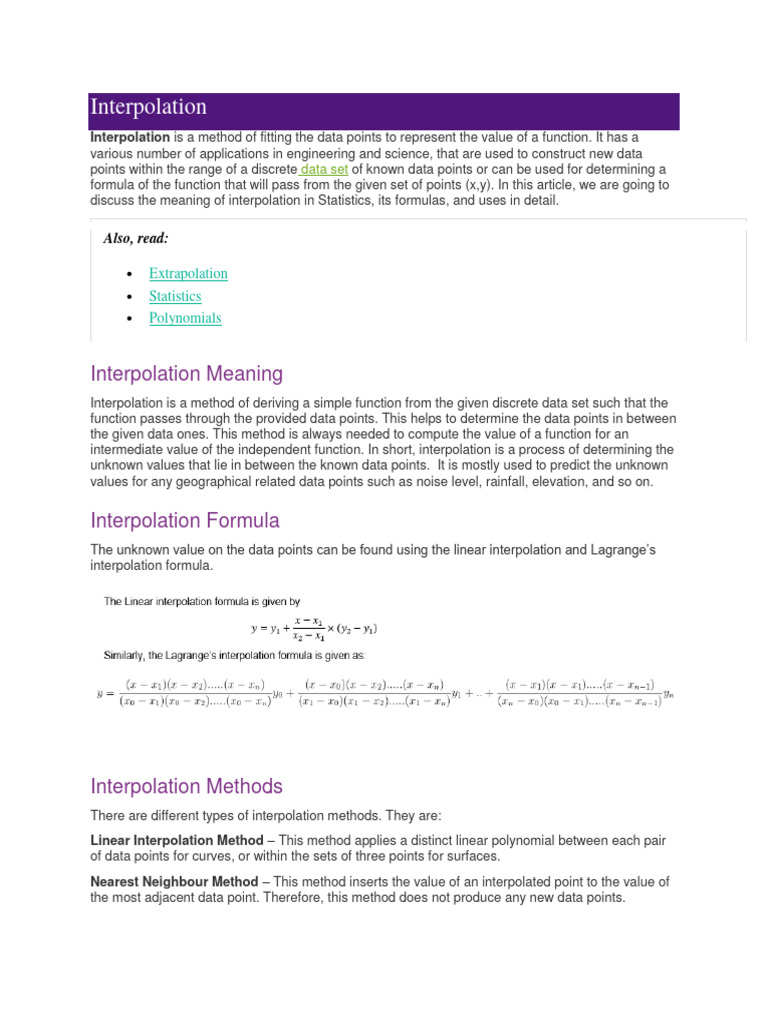 Interpolation Assignment | PDF | Interpolation | Function (Mathematics) Interpolation Assignment | PDF | Interpolation | Function (Mathematics)