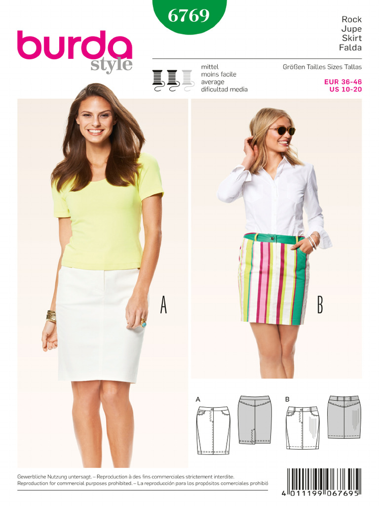 Falda Burda 6769 | PDF