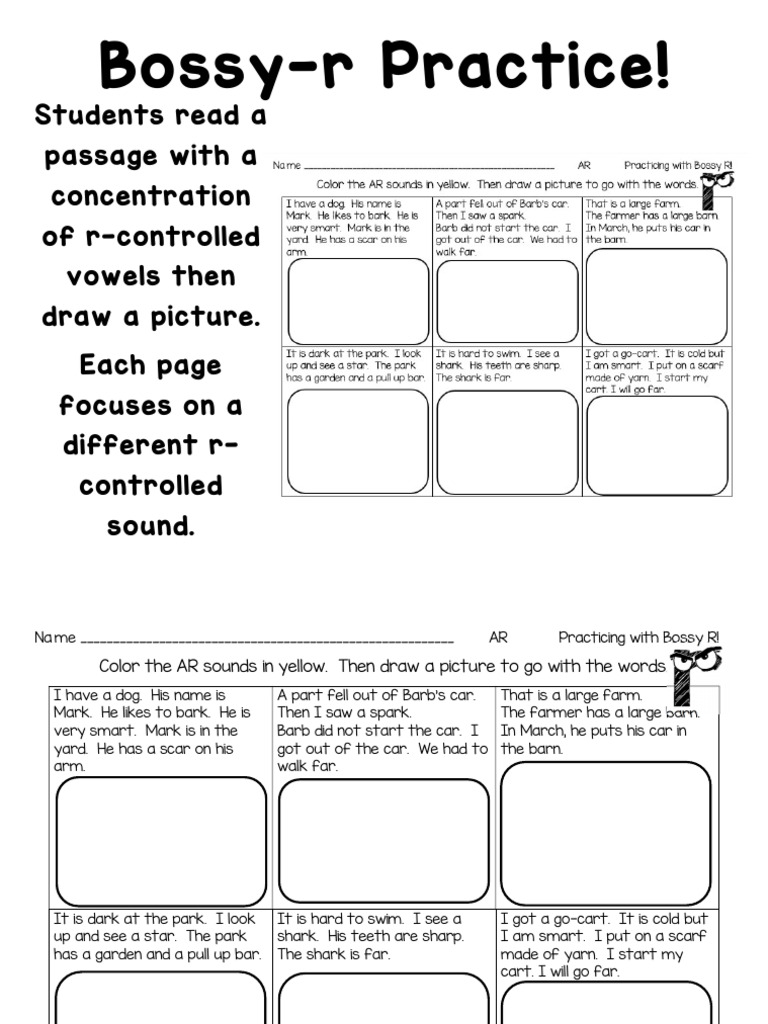 Bossy R Vowel Practice Activities | PDF