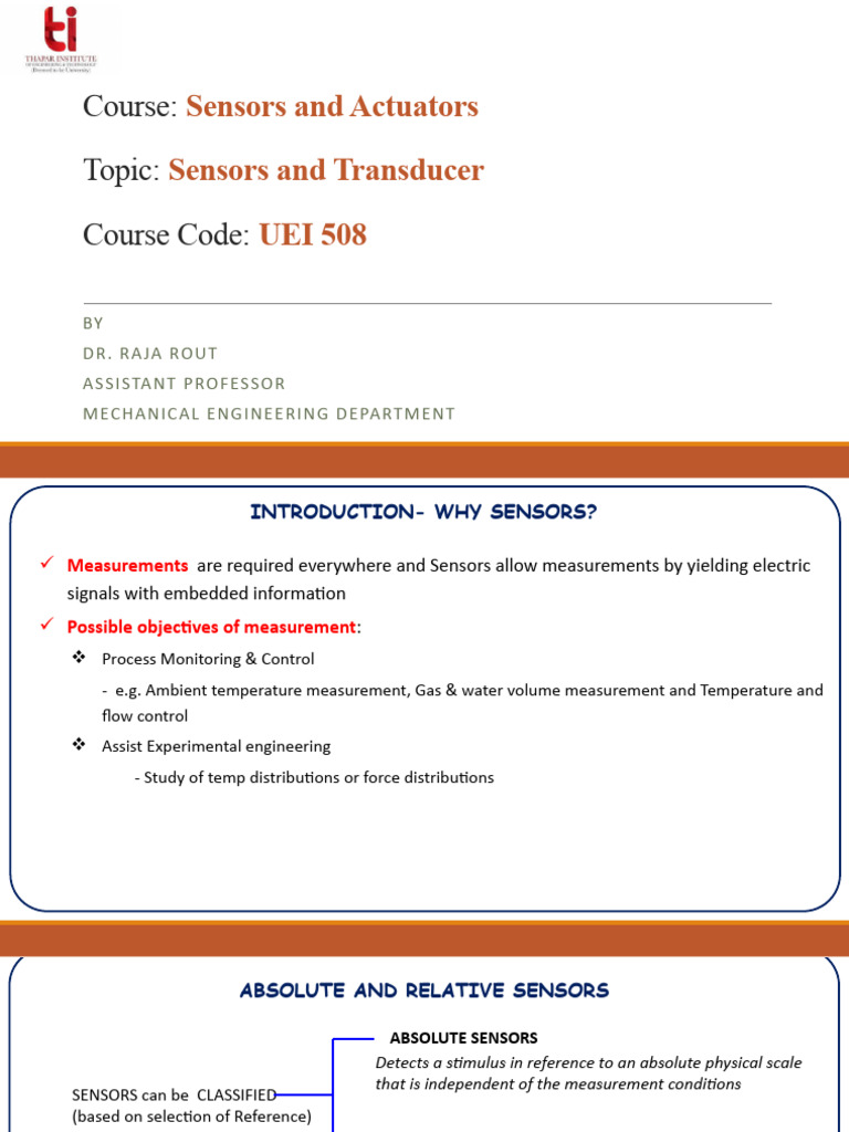 2.introduction Sensors Transducer | PDF | Sensor | Thermocouple