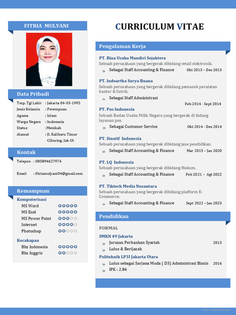 CV Fitria Mulyani | PDF
