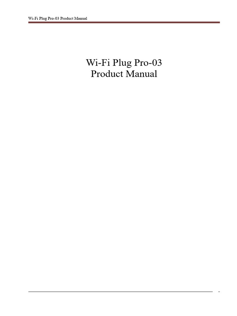 Wi-Fi Plug Pro-03 Product Manual - PDF ITA | PDF