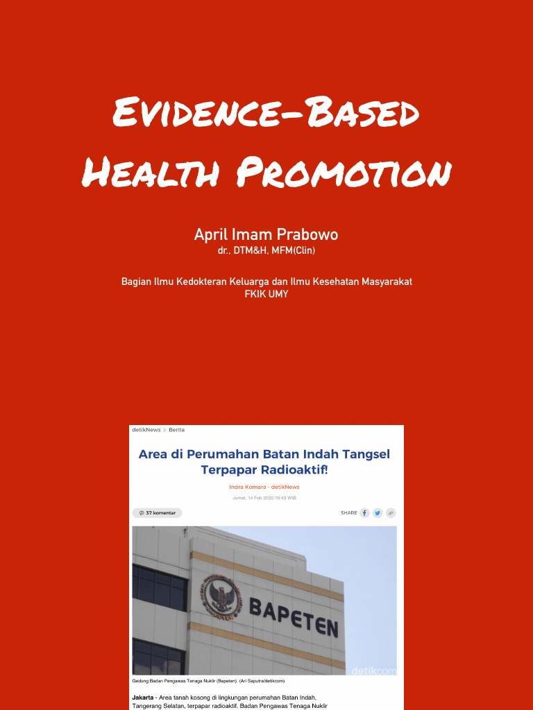 Evidence Based Health Promotion | PDF