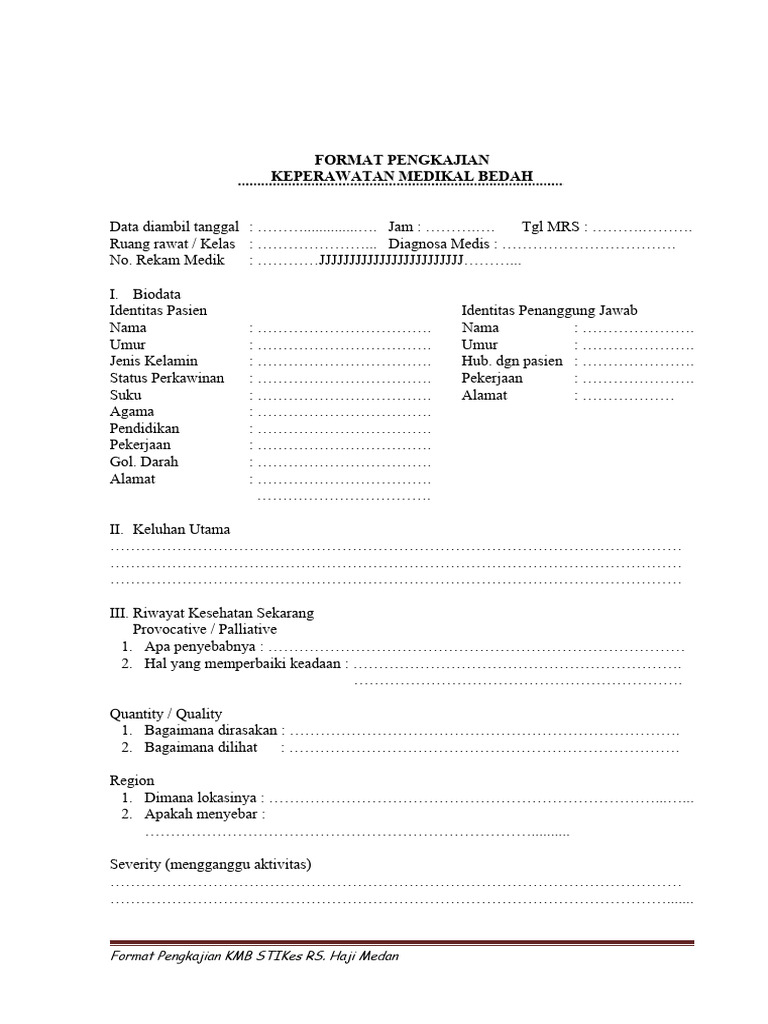 Format Pengkajian KMB | PDF