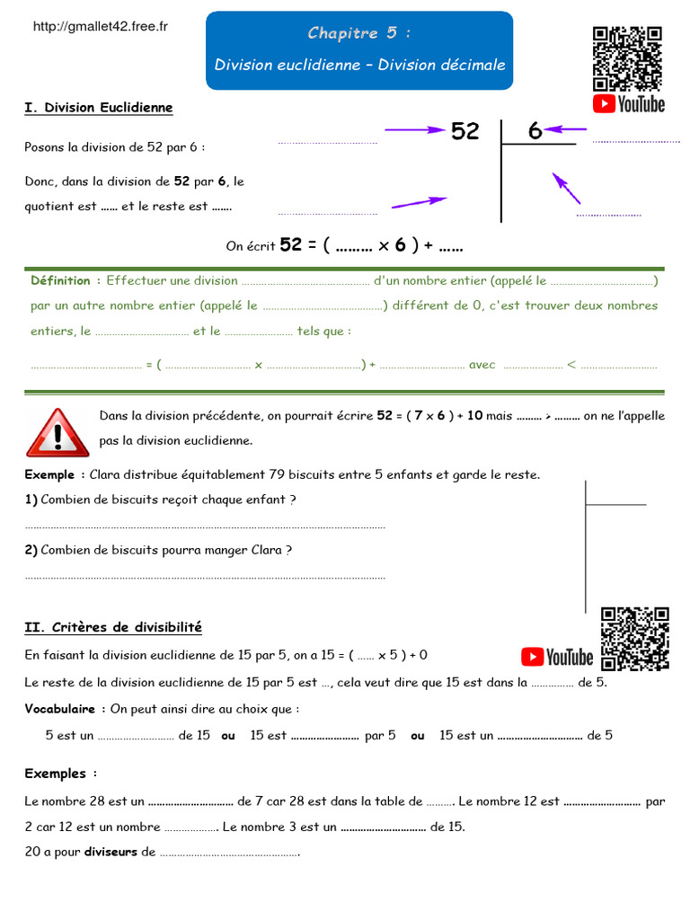6eme 2020 2021 Cours Division | PDF