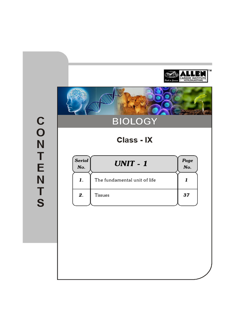 Class - IX (Biology) Unit-1 | PDF