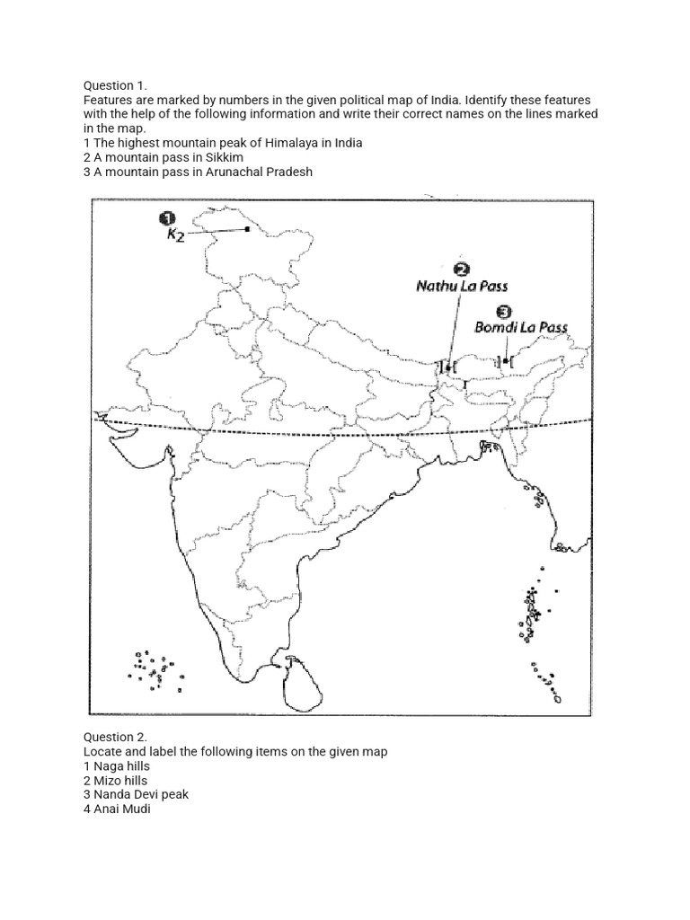 Physical Features of India Maps | PDF