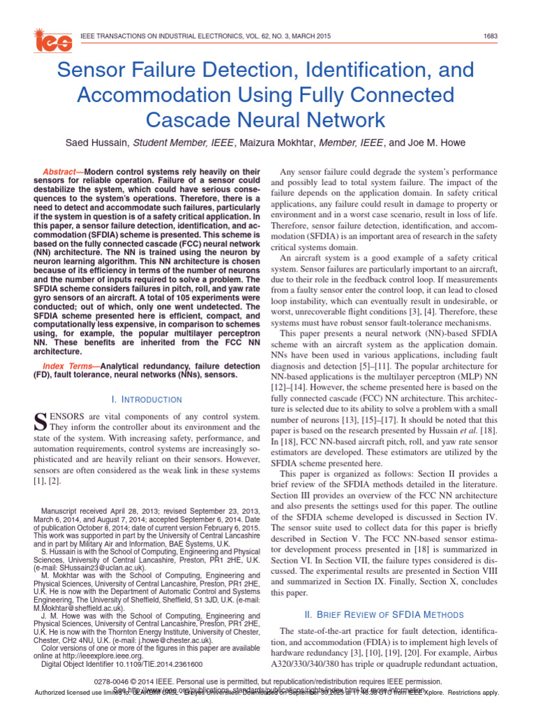 Sensor Failure Detection Identification and Accommodation Using Fully Connected Cascade Neural ...