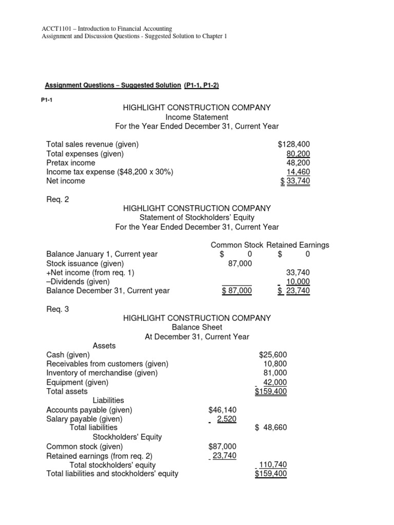 Ch.1 Assignment Solution | PDF