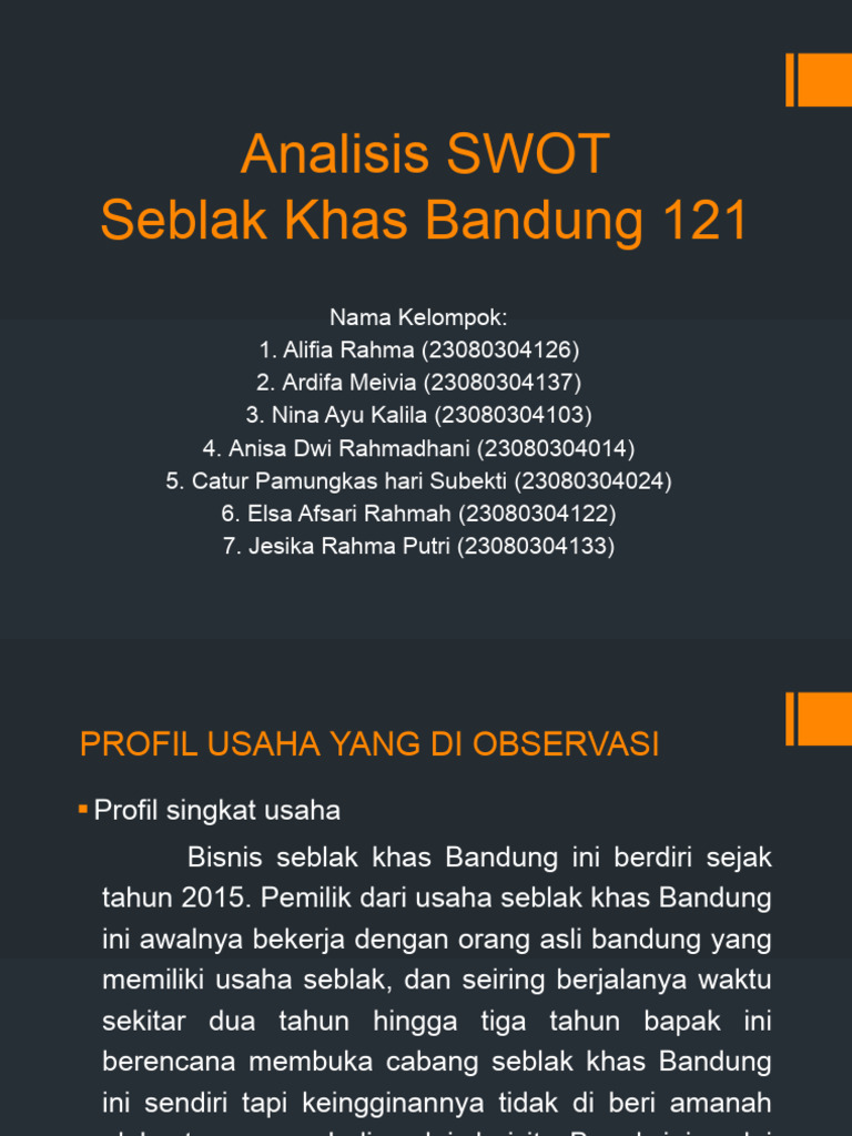 Analisis SWOT - Kel.5 | PDF