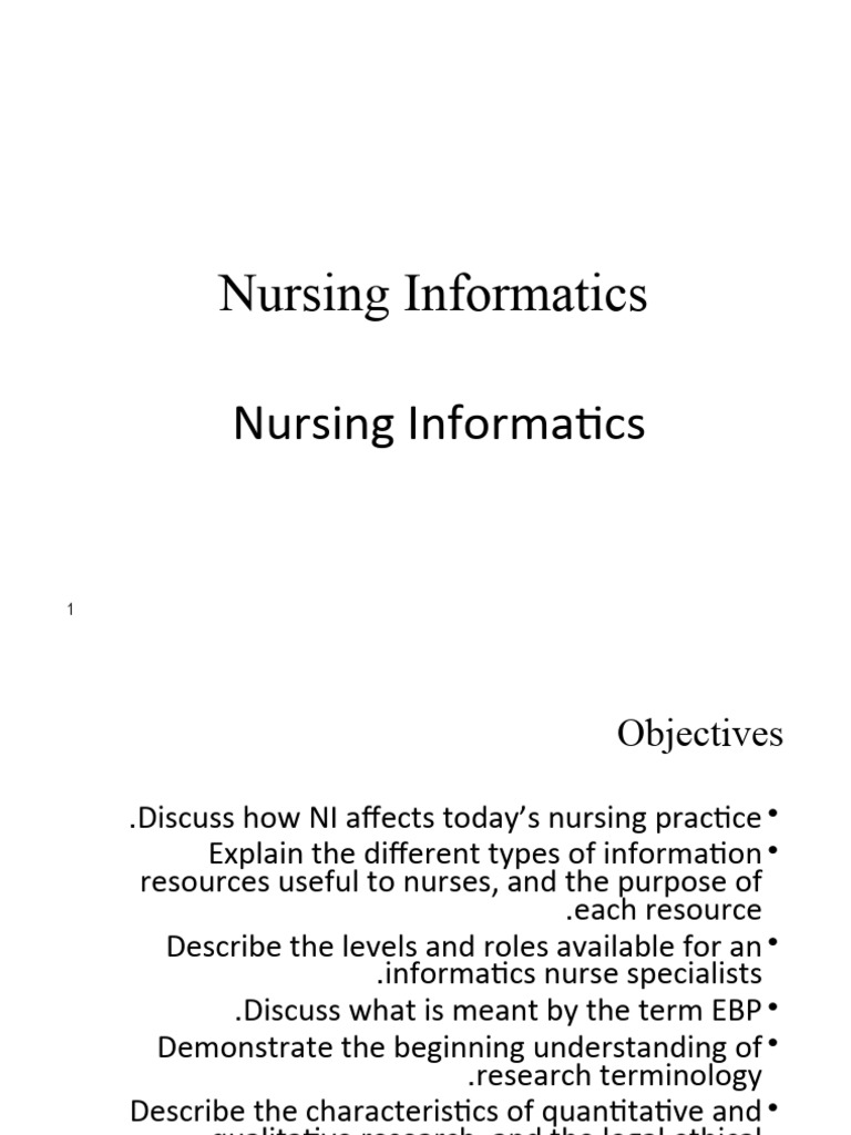 Nursing Informatics | Download Free PDF | Nursing | Health Informatics