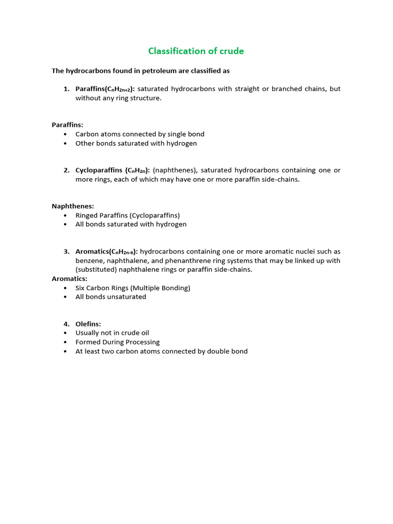 Crude Oil Classification and Refinery Processes | PDF | Cracking ...