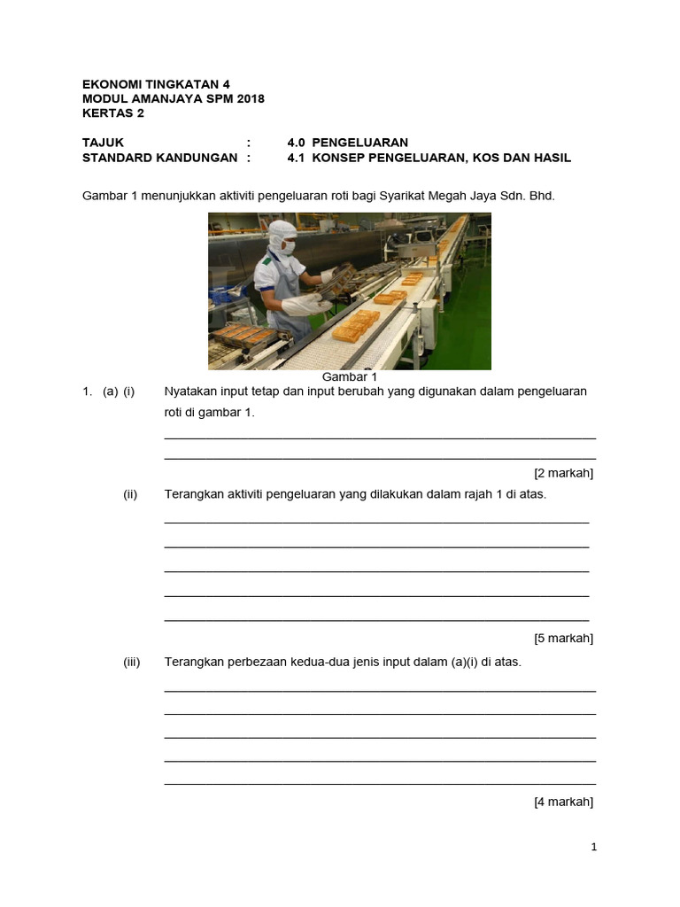 K2 - 2.1 Konsep Pengeluaran, Kos Dan Hasil | PDF