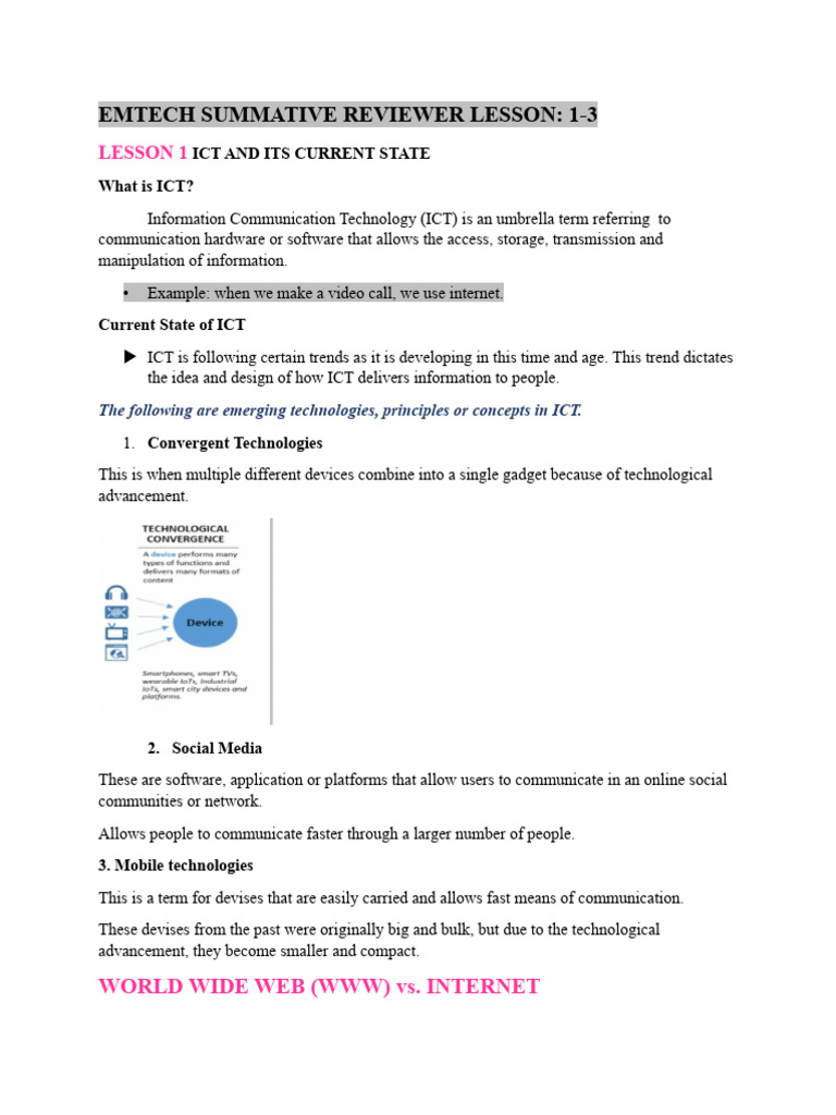 EMTECH SUMMATIVE REVIEWER LESSON 1-3 | PDF