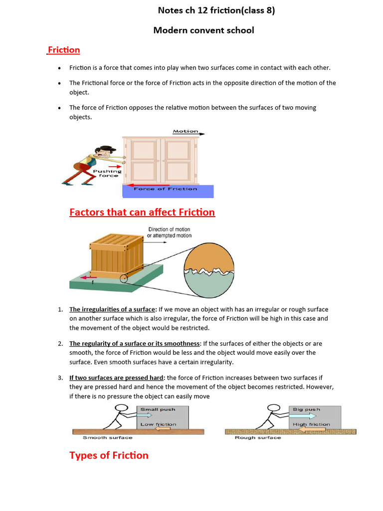 CH 12 Friction | PDF | Friction | Physics