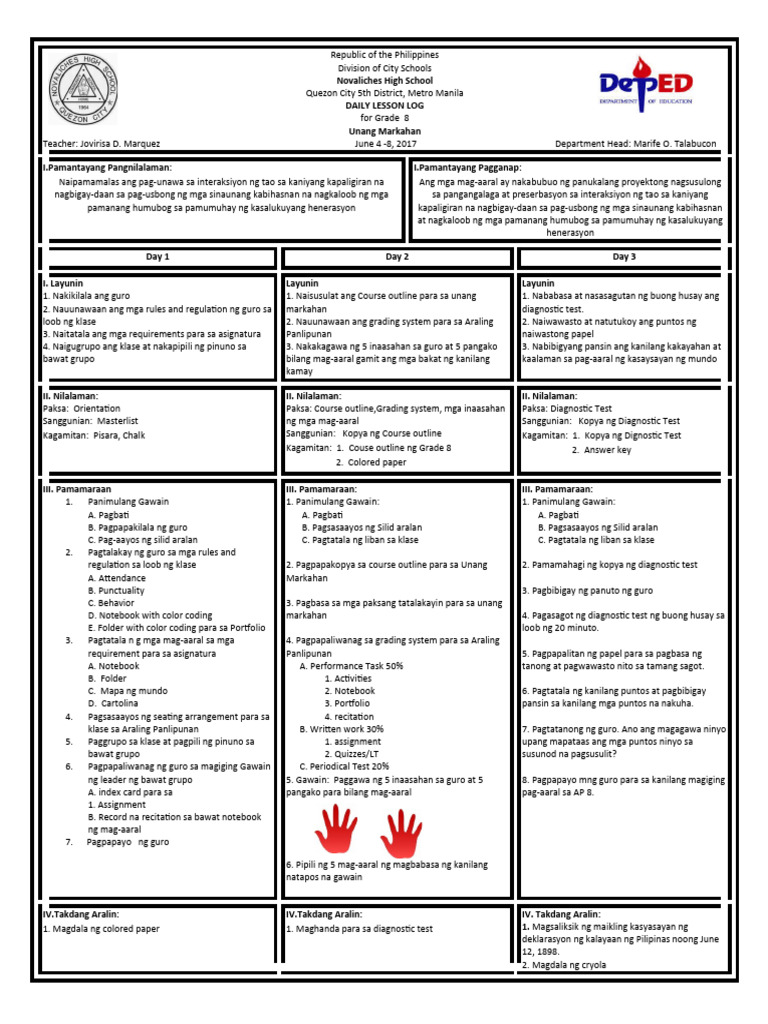 Grade-8-Lesson - Ap | PDF
