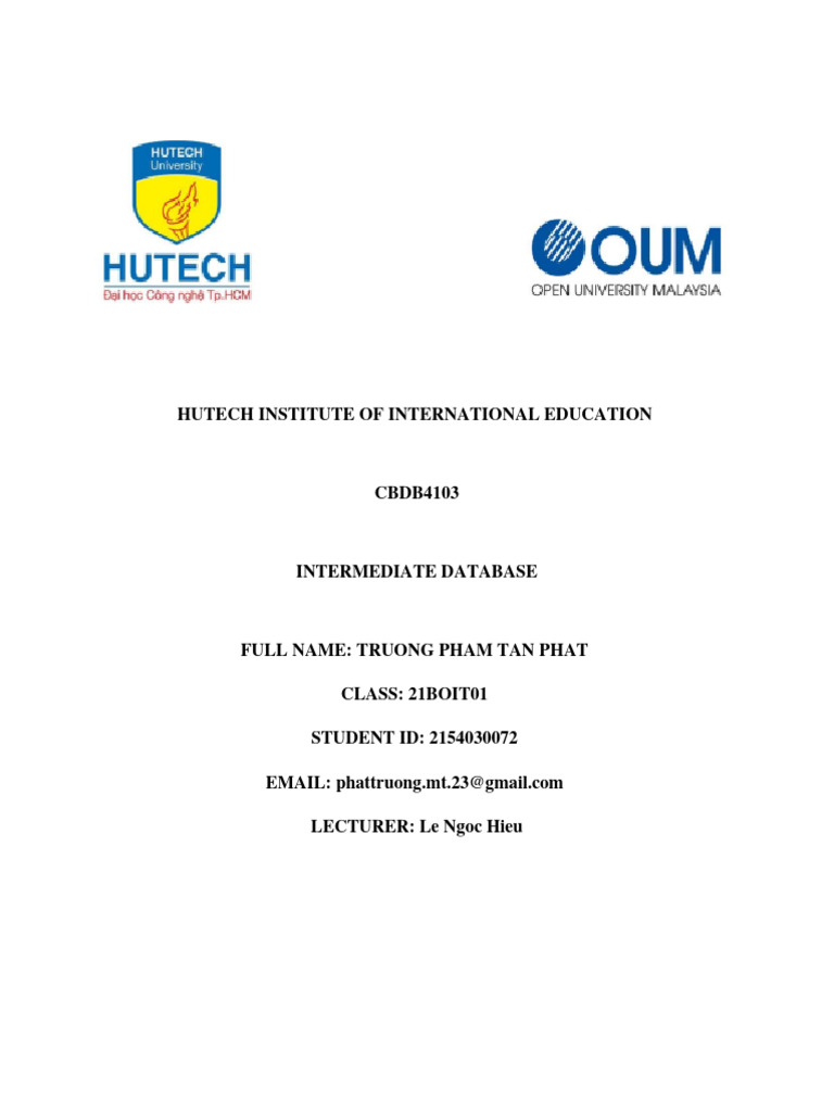 MidTerm Intermediate Database | PDF | Oracle Corporation | Cloud Computing