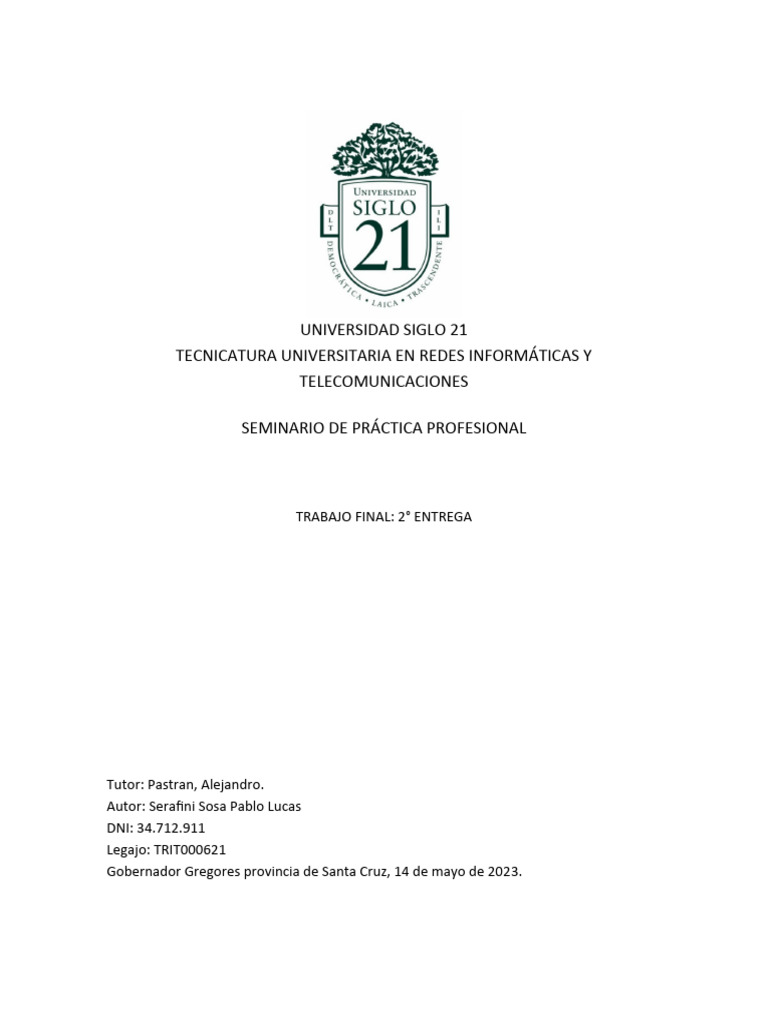 Seminario de Práctica Profesional TP N 2 | PDF