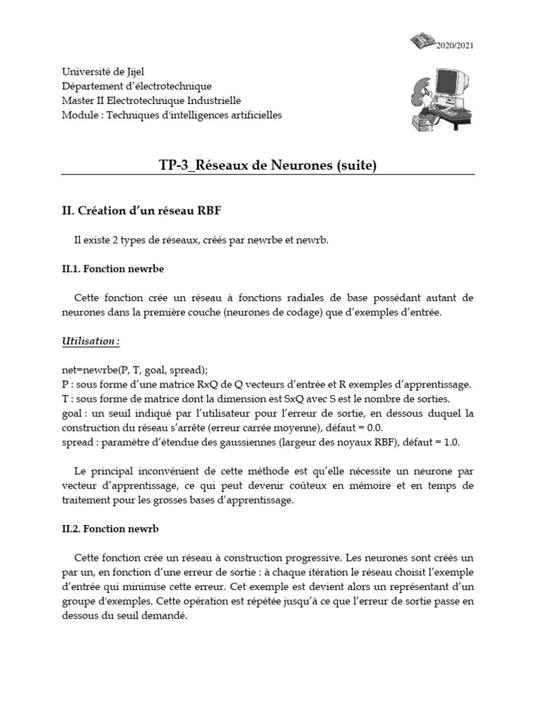 TP3 RBF | PDF | Ordinateurs