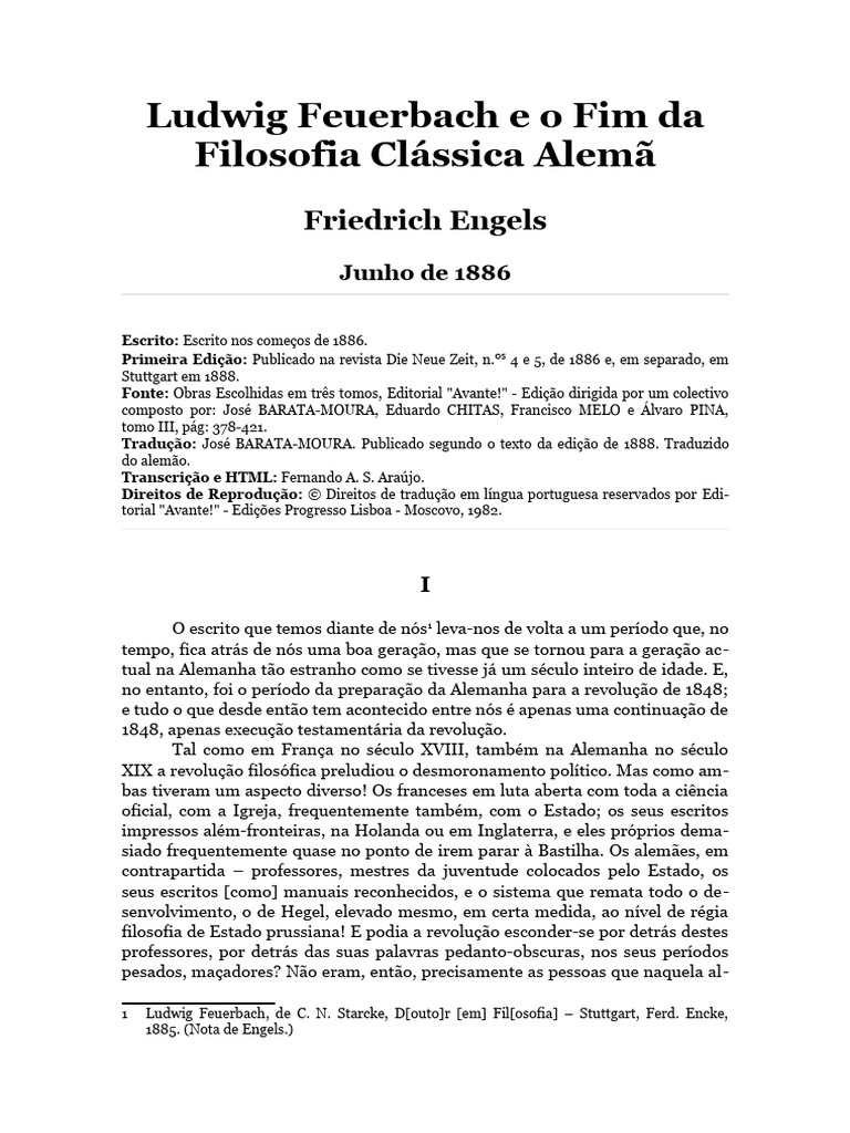 Feuerbach e a Revolução Filosófica | PDF | Georg Wilhelm Friedrich ...