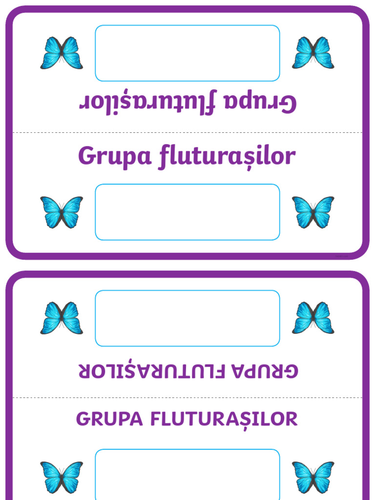 Grupa Fluturasilor - Etichete Pentru Masa | PDF