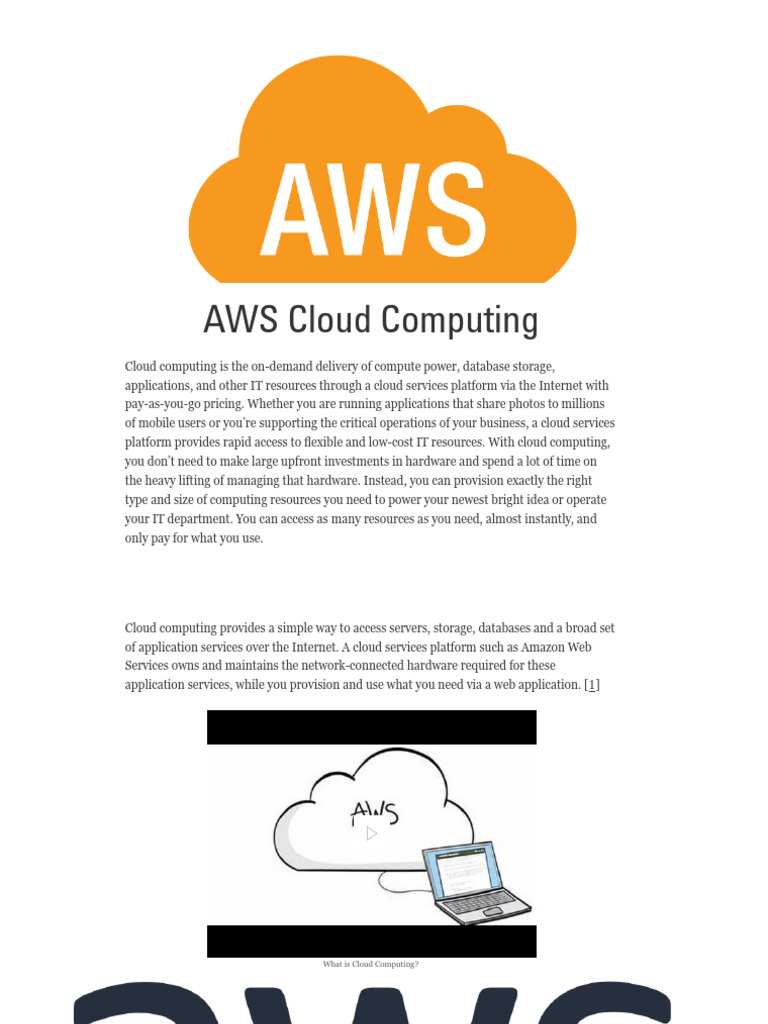 AWS Cloud Computing (Accessibility View) | PDF | Business | Technology ...