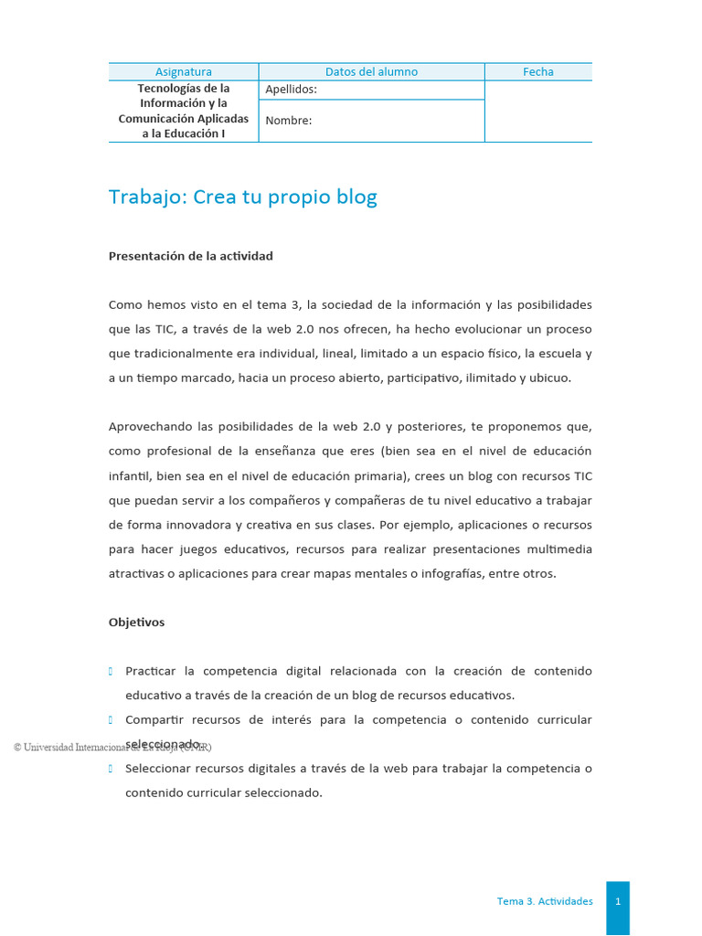 102805inf19 t3 Act R | PDF | Blog | Enseñando