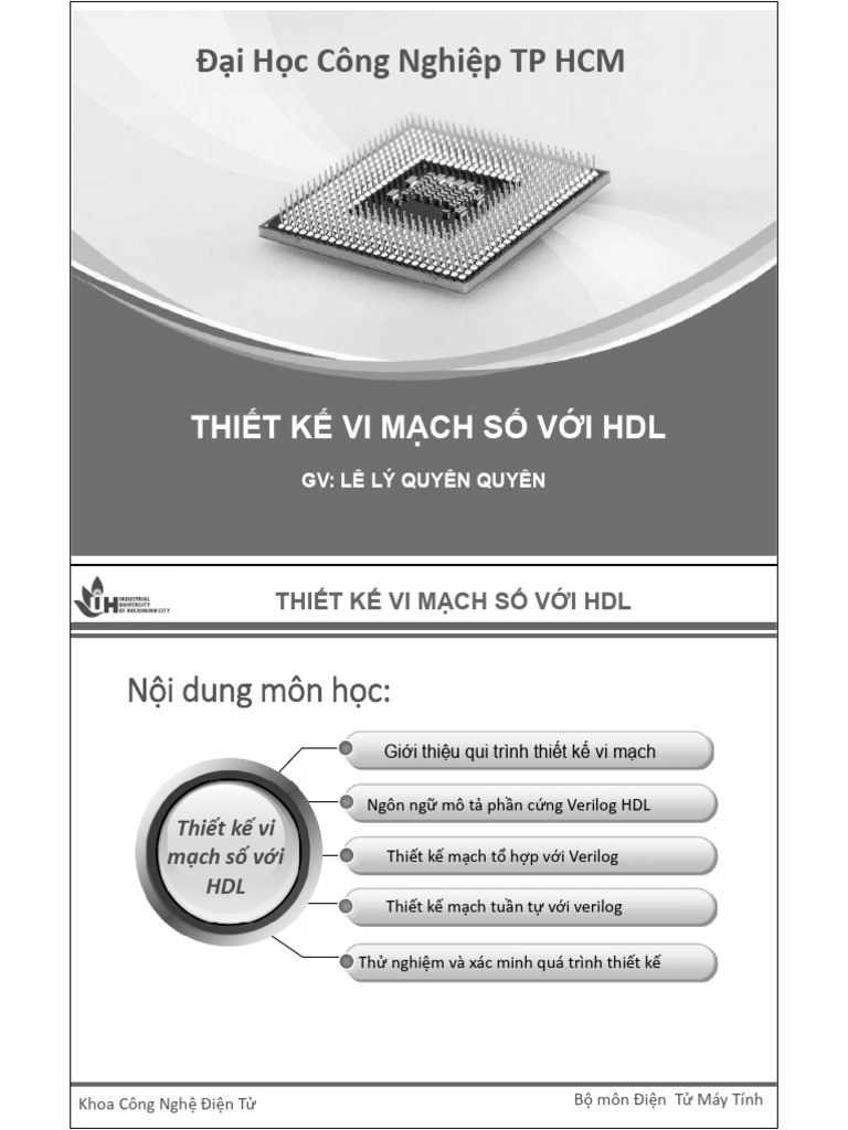 Đại Học Công Nghiệp TP HCM: Thiết Kế Vi Mạch Số Với Hdl | PDF